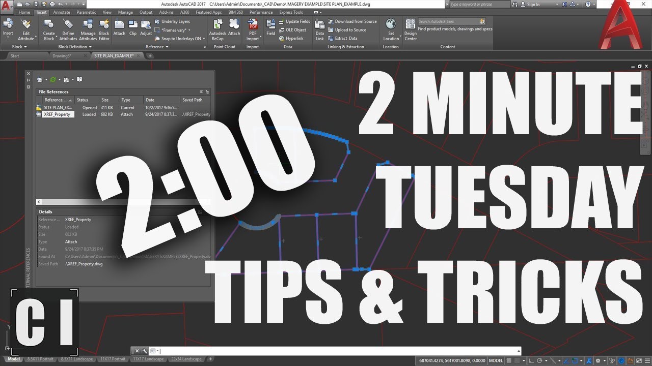 Autocad Tutorial Copy Or Insert Objects From Xrefs 2 Minute Tuesday